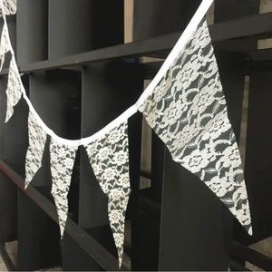 Party Supplies | 9 Wedding Or Party Banners With 11 White Lace Fabric ...